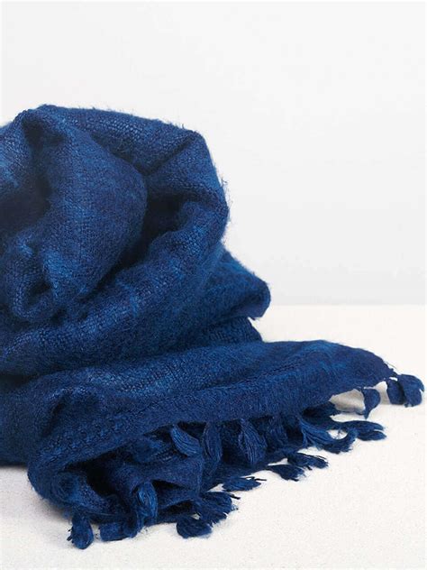 Silk Uncut Blue Eri Silk Shawl