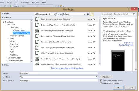 Visual Studio Only Showing Silverlight Apps When Making Windows Phone App Stack Overflow