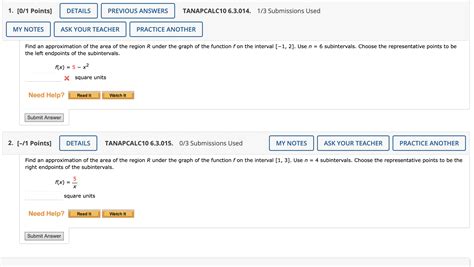 Solved Find An Approximation Of The Area Of The Region R