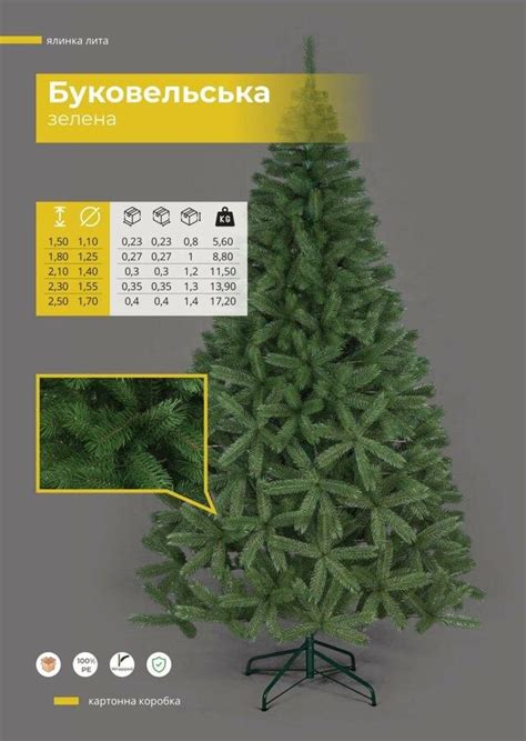 Купити Ялинка штучна 1 8 м Буковельська лита зелена 180 см Пишна Новорічна Преміум 551009 в