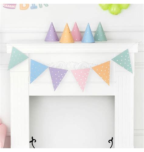 파티팡 Partypang 삼각패턴 파티 가랜드 파스텔 티몬