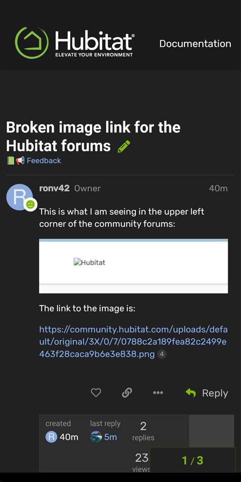 Broken Image Link For The Hubitat Forums 📢 Feedback Hubitat