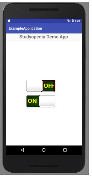 Android ToggleButton Control Studyopedia