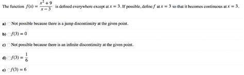 solved the function f x x 2 9 x 3 is defined