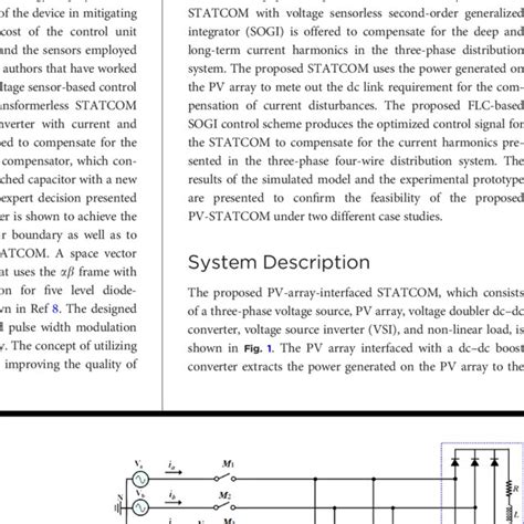 circuit diagram of the proposed pv interfaced statcom topology