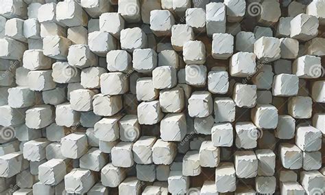 Close Up View Textured Surface Composed Numerous Small White Cubes