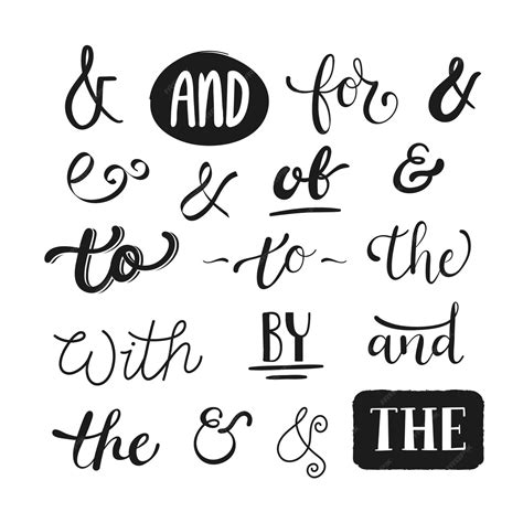 캐치 워드 및 앰퍼샌드 수집 무료 벡터