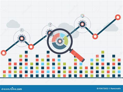 Seo Optimization And Business Web Analytics Chart With Graph Up Stock Vector Illustration Of