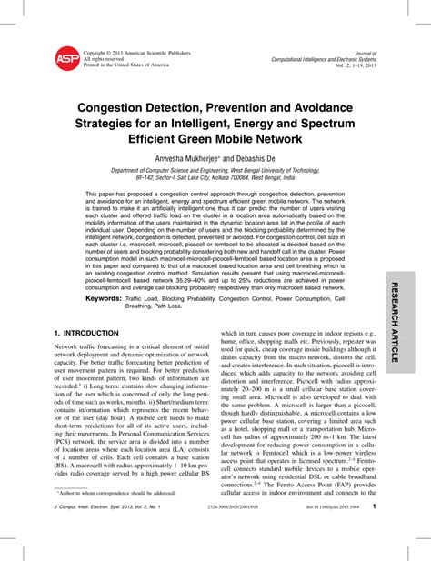 Pdf Congestion Detection Prevention And Avoidance Strategies For An Intelligent Energy And