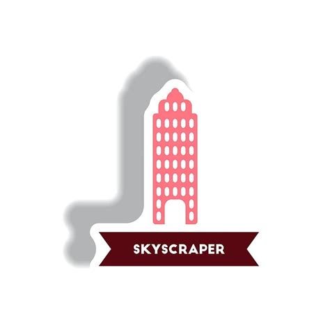 ไอคอนทันสมัยในเวกเตอร์อาคารสไตล์สติกเกอร์กระดาษ Ai Eps Uidownload