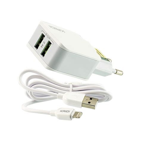 Carregador Celular Fonte Usb 2 4a Kaidi Kd 301 Ion Cabos