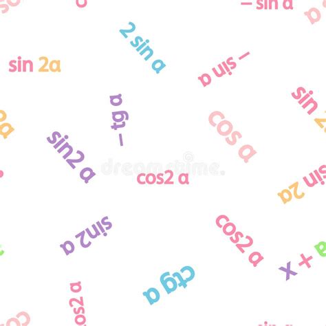 Seamless Pattern With Mathematical Formulas And Numbers Algebra And Geometry Calculations