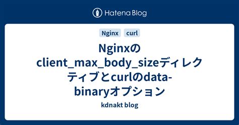 nginxのclient max body sizeディレクティブとcurlのdata binaryオプション kdnakt blog