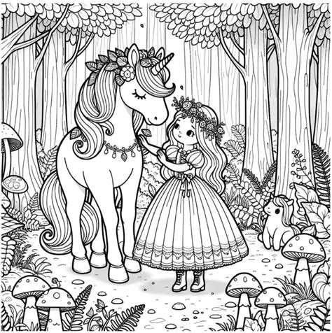 Ausmalbilder Prinzessin Einhorn