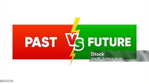 과거 또는 미래의 도로 표지판 반대 방향 비즈니스 대안 삶 동기 부여 성공 집중 개발 개념 벡터 그림입니다 간판에 대한 스톡 벡터 아트 및 기타 이미지 Istock