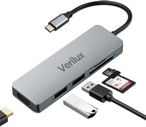 Verilux Usb C Hub Multiport Adapter In Portable Aluminum Type C Hub With K Hdmi Usb