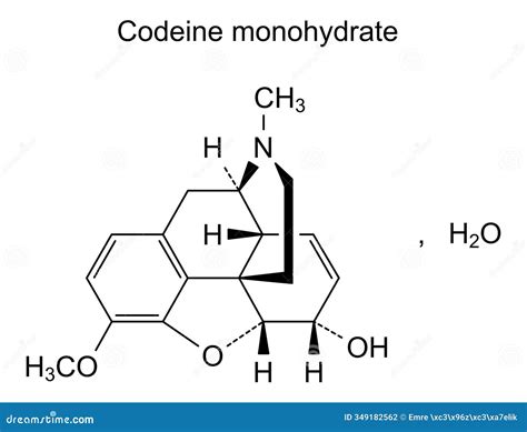 Chemical Structure Of Codeine Monohydrate Drug Substance Stock