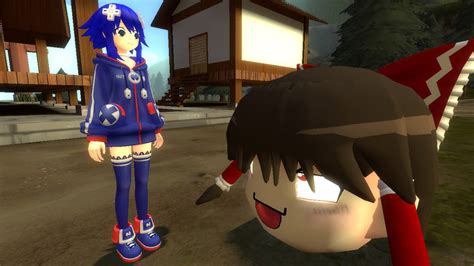 Blu Nep Encounters Reimu Yukkuri By Nickness64 On Deviantart