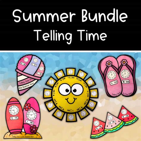 Summer Math Craft Bundle Telling Time With Analog Clocks By Typically Techy