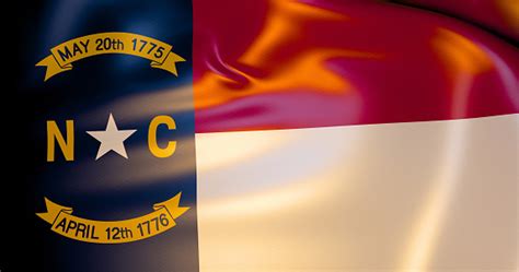 바람에 노스 캐롤라이나 플래그입니다 3 차원 일러스트 레이 션 3차원 형태에 대한 스톡 사진 및 기타 이미지 3차원 형태 그린스보로 노스캐롤라이나 기 Istock