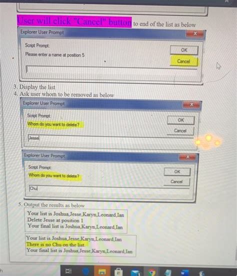 Solved Remove A Name From A Name List Click Here For The Chegg