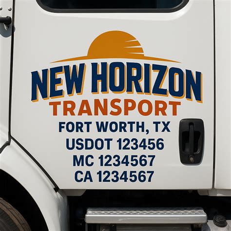 Custom Truck Door Decal Sticker Signs Us Dot Compliant Truck Door Le