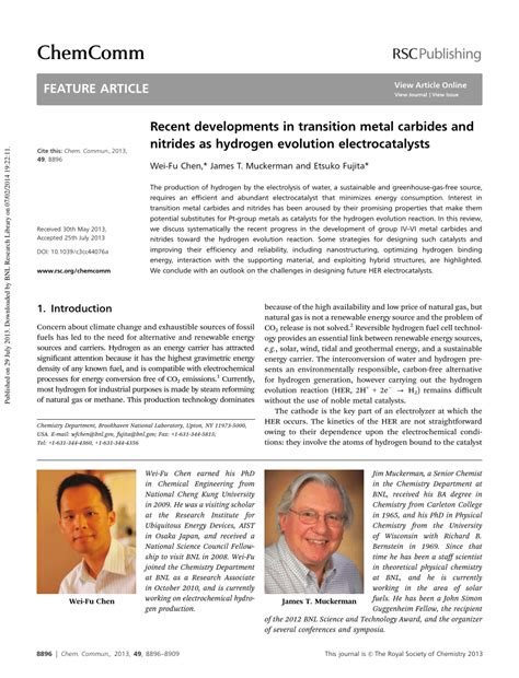 Pdf Cheminform Abstract Recent Developments In Transition Metal Carbides And Nitrides As