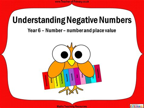 Understanding Negative Numbers Year 6 Teaching Resources