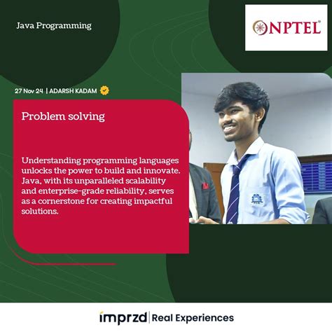 Adarsh Kadam On Linkedin Javaprogramming Nptel Skillindia