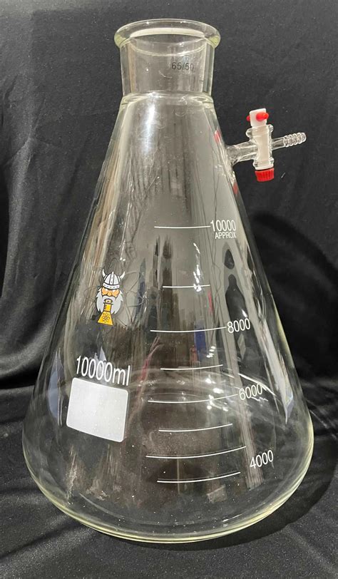 Erlenmeyer Flask 10l With Vac Port For Laboratory Use Viking Lab Supply