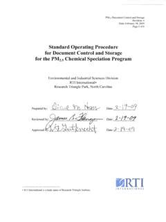 Standard Operating Procedure For Document Control And Standard Operating Procedure For