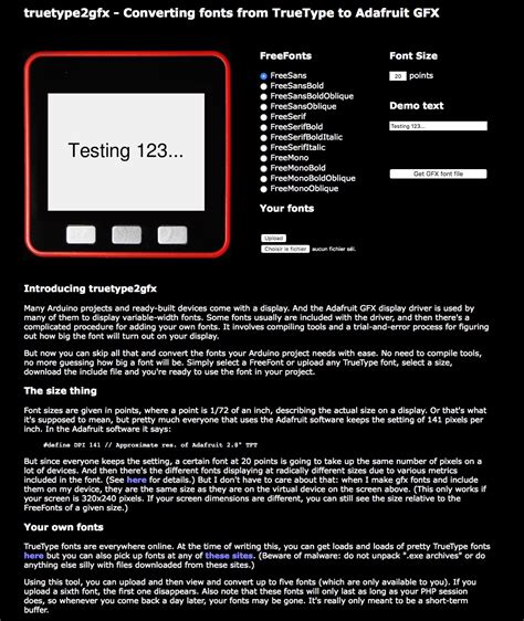Tuto Ajout De Fonts H Dans La Librairie De Fonts De Adafruits Gfx