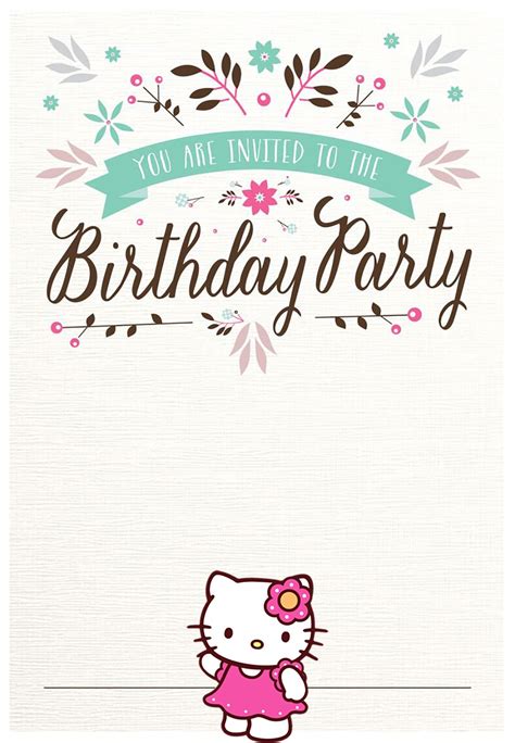 Hello Kitty Invite Template Hello Kitty Free Printable Invitation Blank