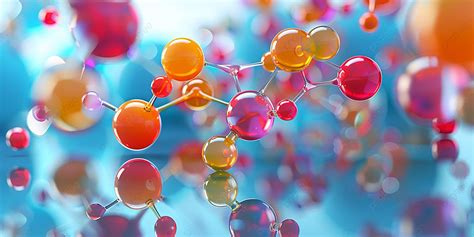 Modern Digital Molecule Structure Futuristic Molecular Design In 3d