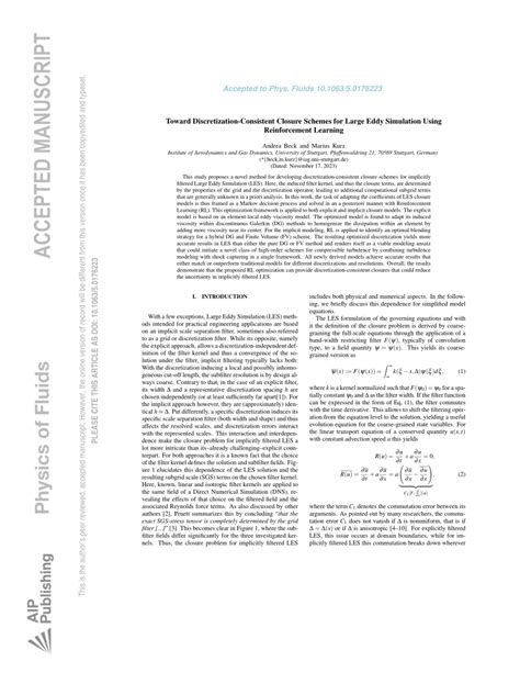Pdf Toward Discretization Consistent Closure Schemes For Large Eddy Simulation Using