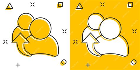 Иконка направления людей в комическом стиле деловая коммуникация векторная карикатура