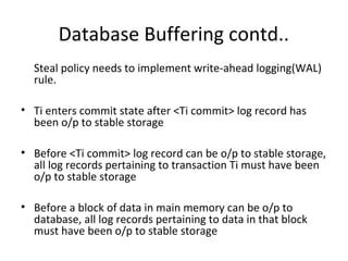 Buffer Management Database Buffering PPT