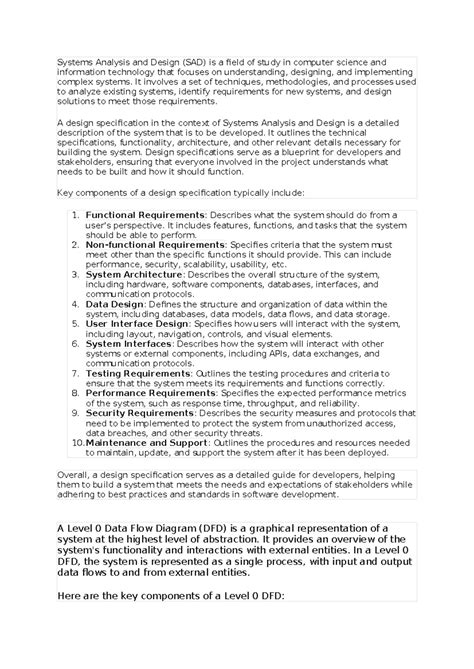 systems analysis and design it involves a set of techniques methodologies and processes used