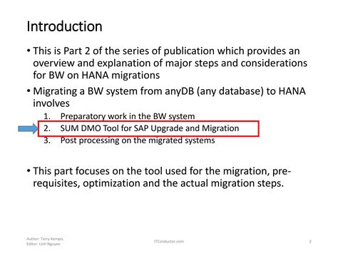 bw migration to hana part 2 sum dmo tool for sap upgrade and migration