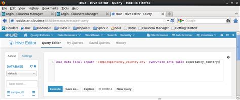CDH Hadoop Cluster Using VirtualBox And QuickStart VM Hive DB Table And Query