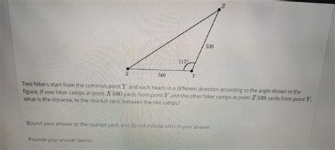 Solved 539 1129 500 Two Hikers Start From The Common Point Y
