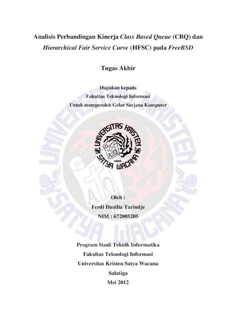 pdf analisis perbandingan kinerja class based queue cbq dan tugas
