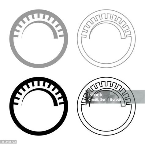 노브 조절 핸들 변화 값 조절 기호 조절 레벨 개념 튜닝 버튼 세트 아이콘 그레이 블랙 컬러 벡터 일러스트레이션 이미지 솔리드 채우기 윤곽선 윤곽선 얇은 플랫 스타일 감소에