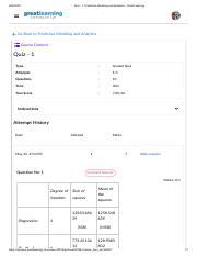 Quiz Predictive Modeling And Analytics Great Learning Pdf Quiz Predictive