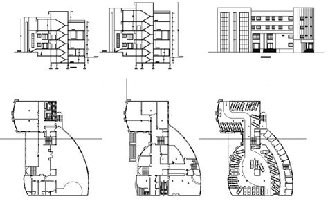 Building Detail Plan Elevation And Section 2d View Cad Block Layout Autocad File