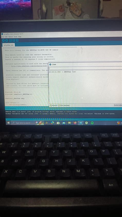 tried using my new amg8833 with the adafruit tests but this is all i