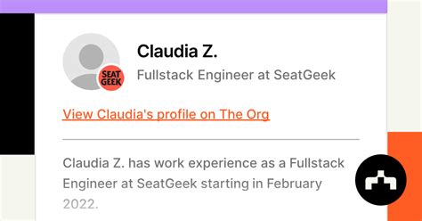 Claudia Z Fullstack Engineer At Seatgeek The Org