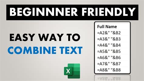Microsoft Excel Text Merge Simplified Tutorial For Quick Results Youtube