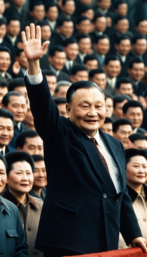 Deng Xiaoping Waves At Chinese Crowd Stable Diffusion Online