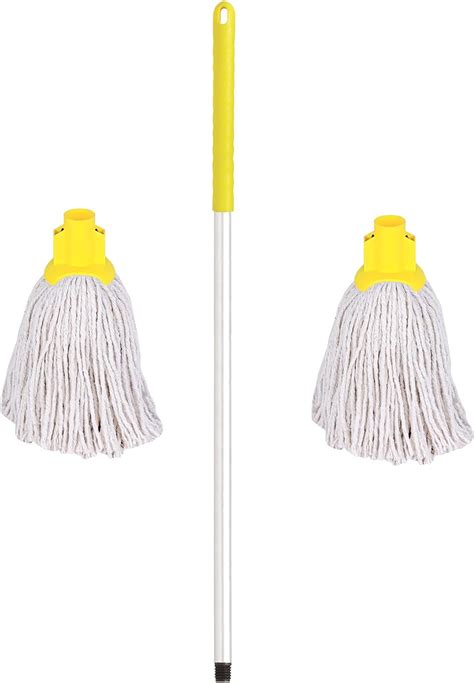 Professional Colour Coded Mop Handle And 2 Mop Heads Ubuy India